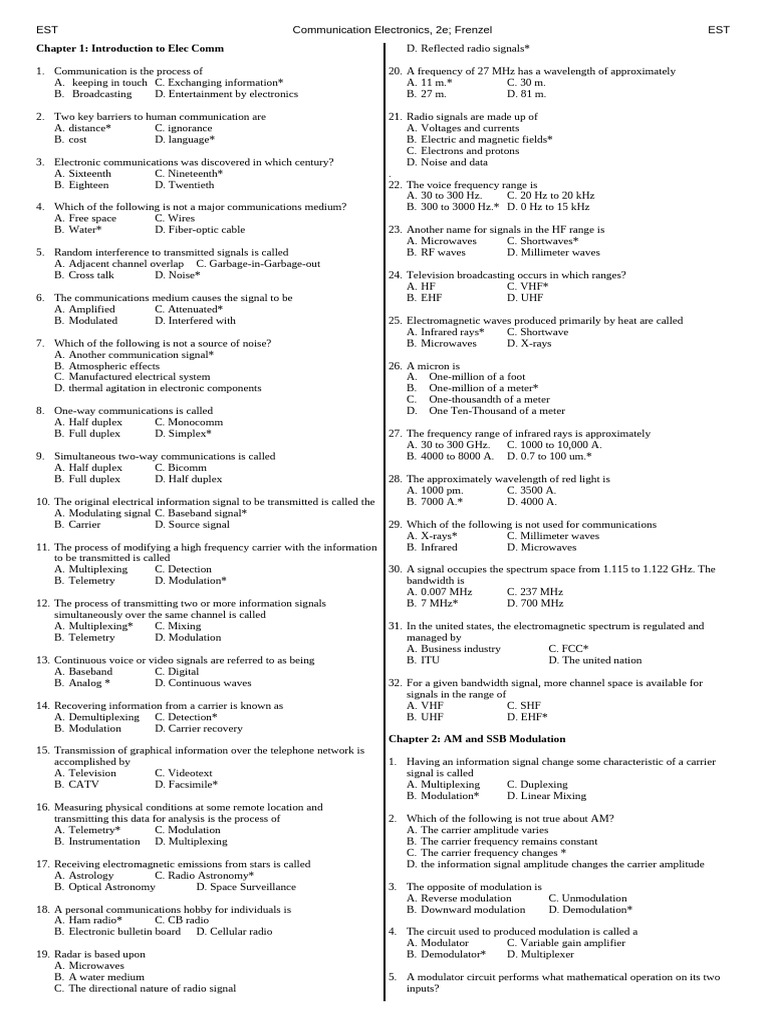 Frenzel MCQs | PDF | Modulation | Radio