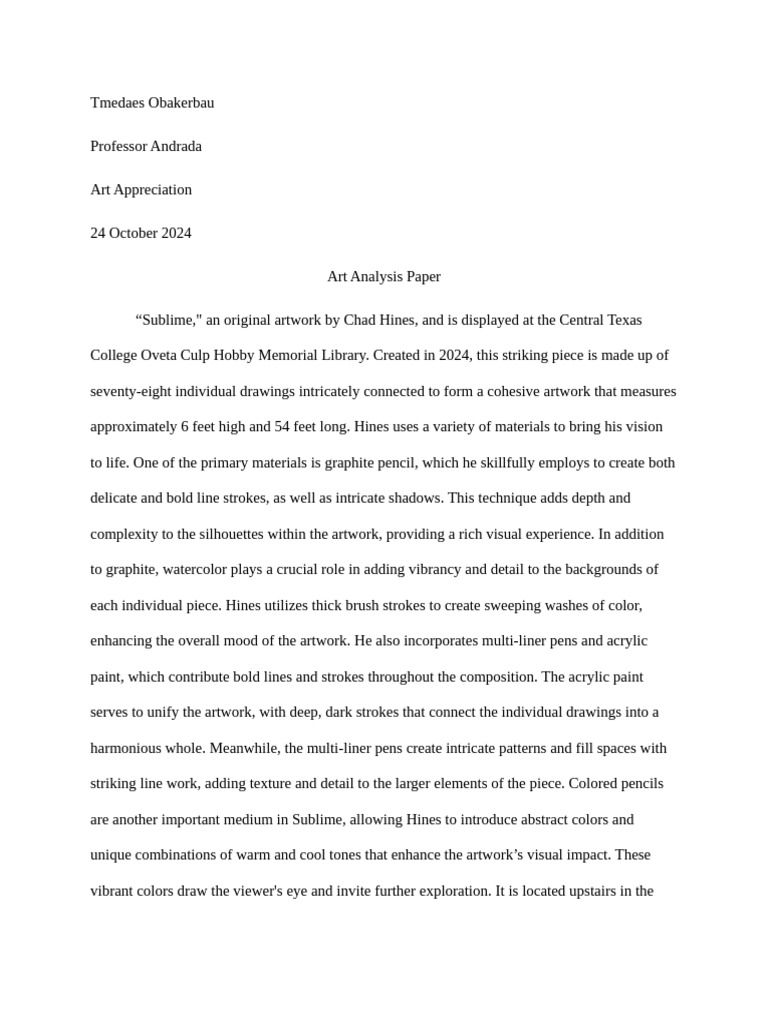 Chad Hines' "Sublime" Art Analysis | PDF | Composition (Visual Arts)