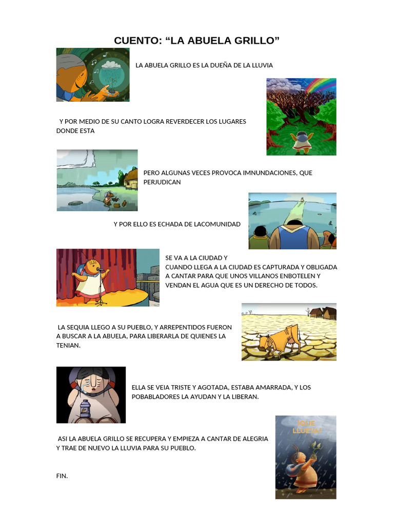 La Abuela Grillo y la Lluvia Mágica | PDF