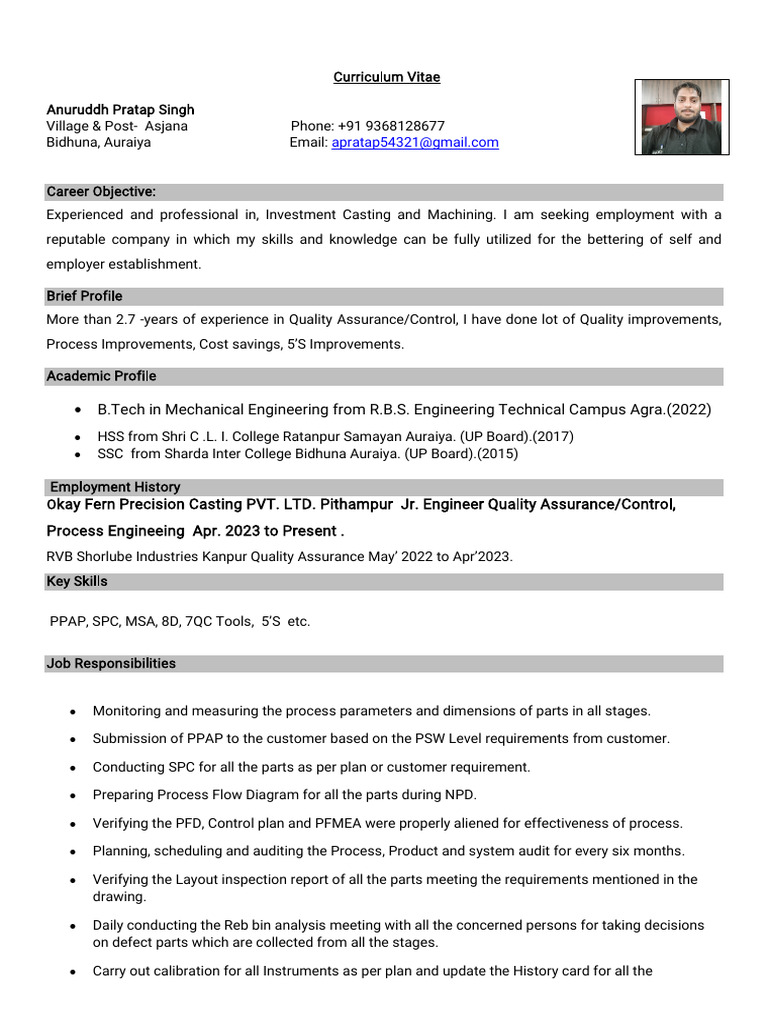 Resume 01 | PDF | Quality Assurance | Business