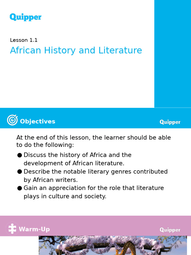 ME Eng 8 Q1 0101 PS African History and Literature | PDF | Africa | Atlantic Slave Trade