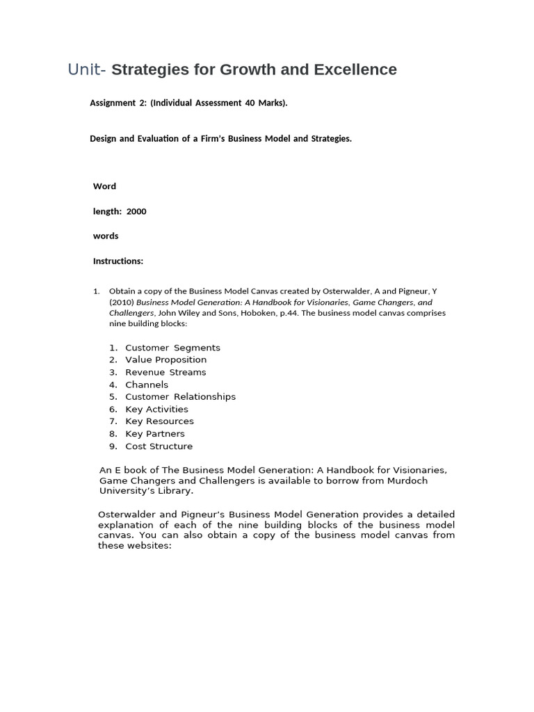 Assignment Growth Execellence | PDF | Business Model | Strategic Management