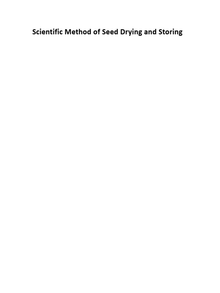 Scientific Method of Seed Drying and Storing | PDF | Seed