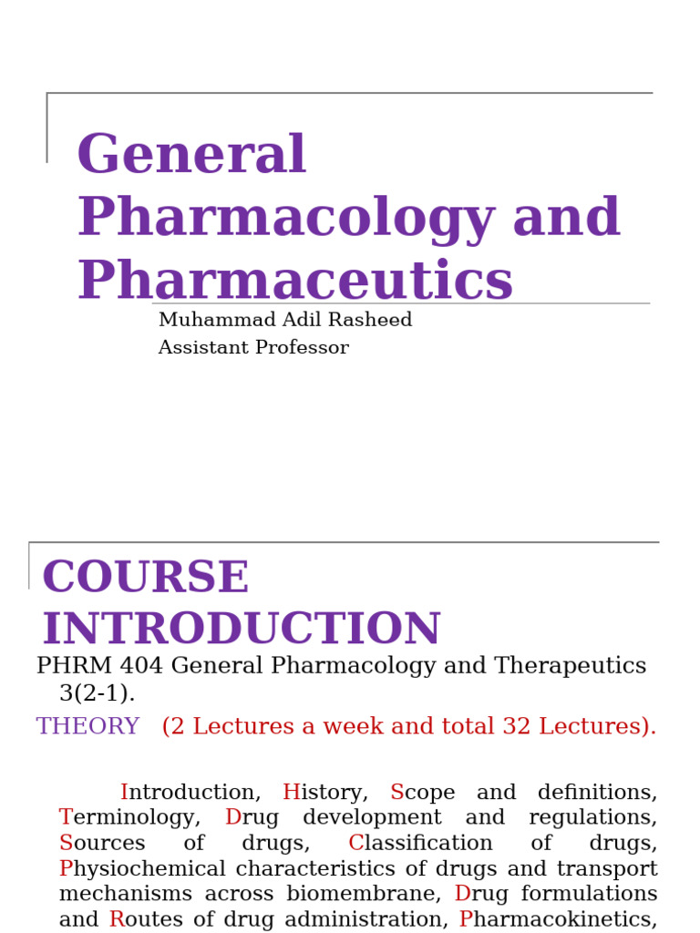 Basic Concepts of Pharmacology | PDF | Pharmacology | Therapy
