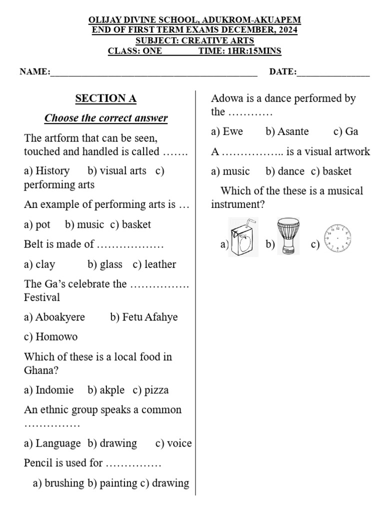 CLASS 1 - CREATIVE ARTS | PDF