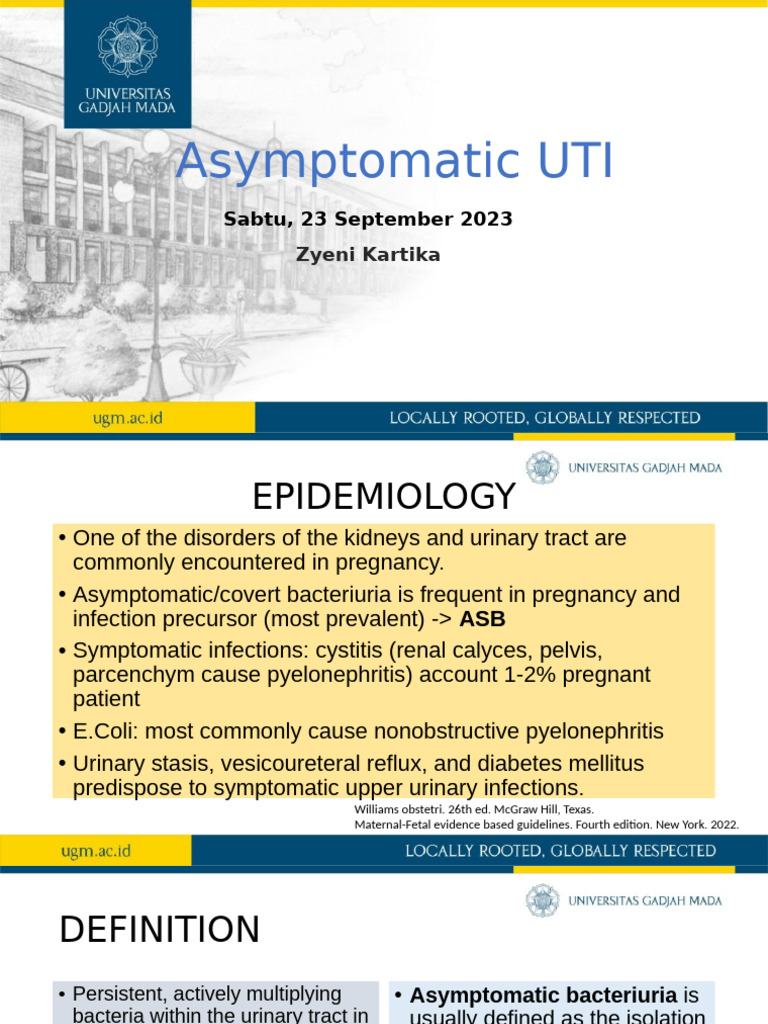 UTI Asymptomatic ZYE | PDF | Urinary Tract Infection | Clinical Medicine