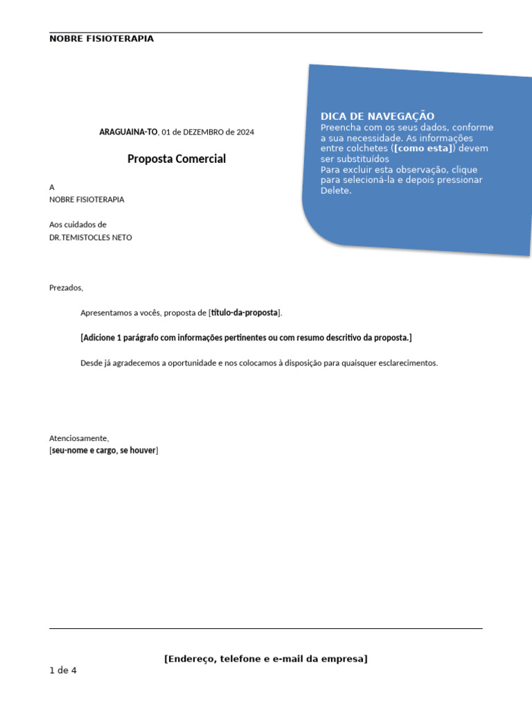 Modelo de proposta comercial | PDF