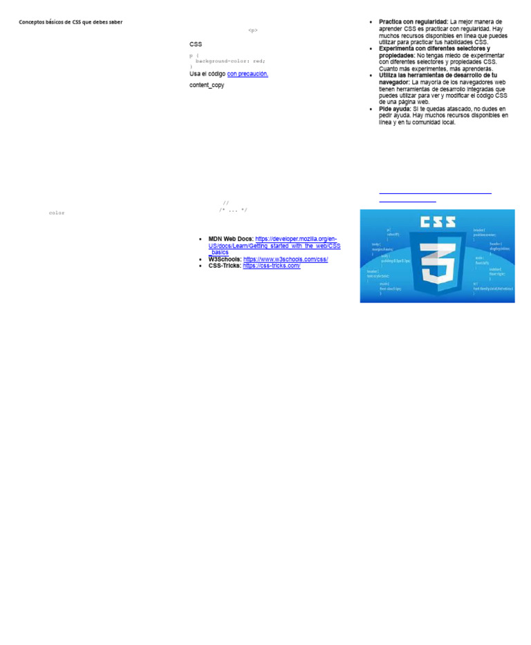 Conceptos Básicos de CSS Que Debes Saber | PDF | Hipertexto | Red mundial