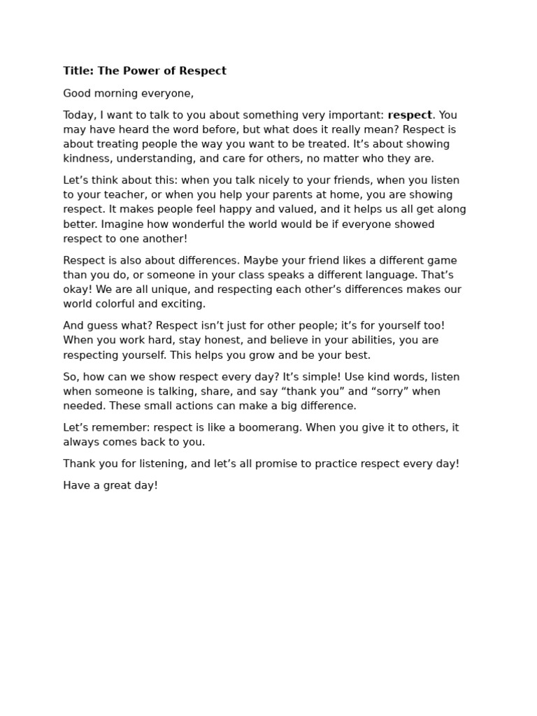 Power of Respect | PDF