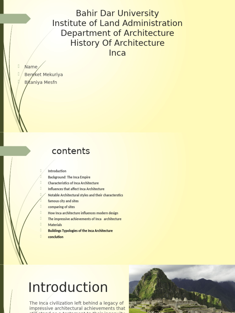 Inca Architecture: History and Influence | PDF | Inca Empire | Machu Picchu