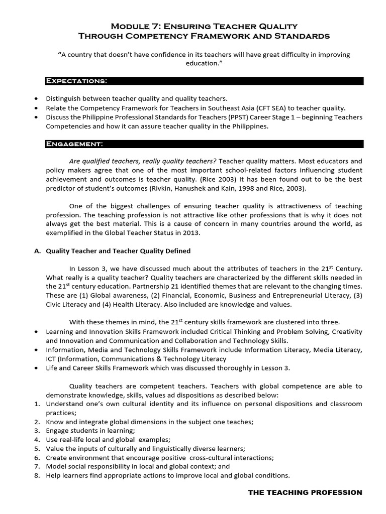 Module-7 (1) | PDF | Teachers | Learning