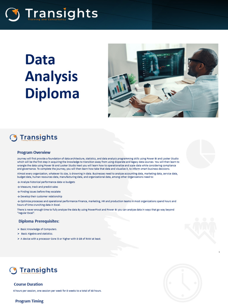 Data Analysis Diploma Outlines | PDF | Data Analysis | Analytics