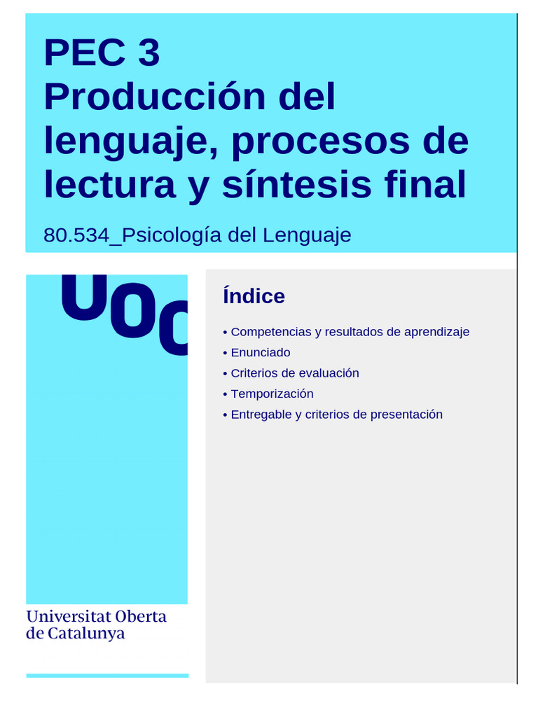 solucionario_PEC3_ES | PDF | Palabra | Dislexia