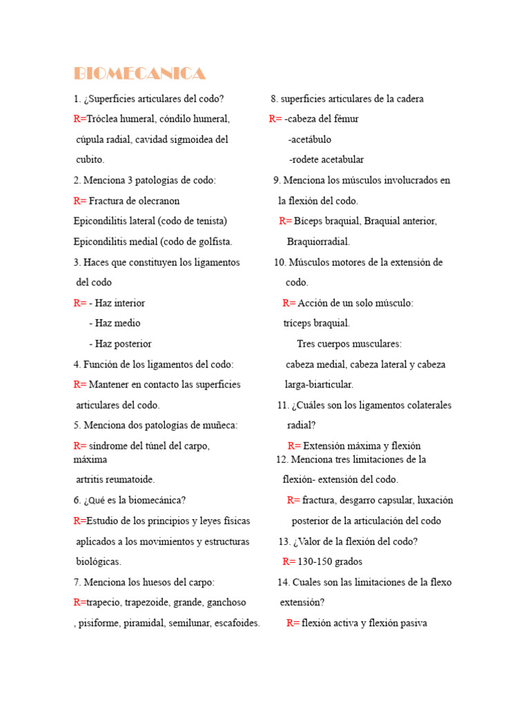 Bio Mecanic A | PDF | Codo | Sistema musculoesquelético