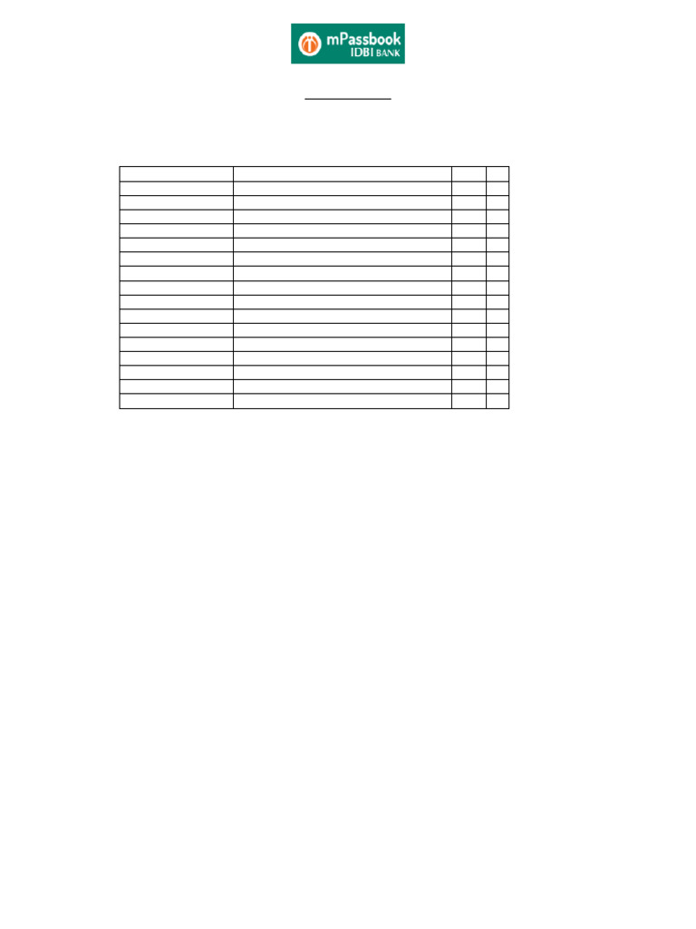 801 Idbi Statement | PDF