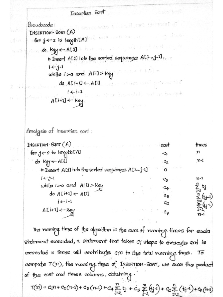 Algorithms Notes Till Quick Sort Pdf 