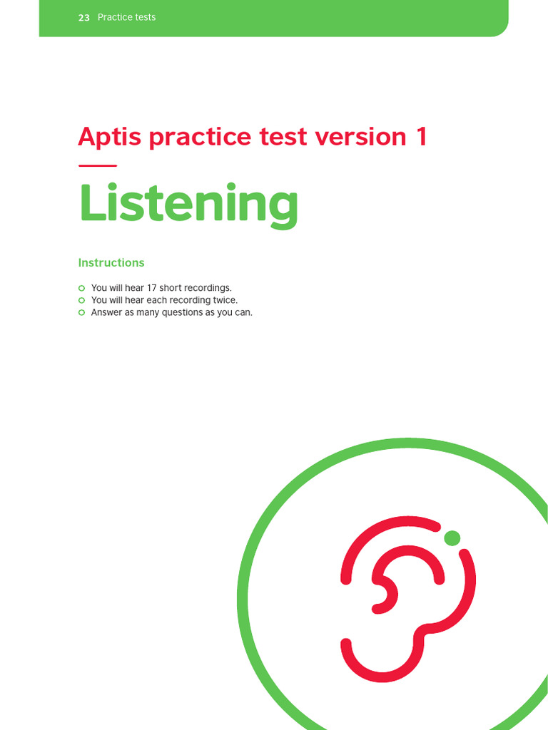Aptis Listening Practice Test 1 | PDF