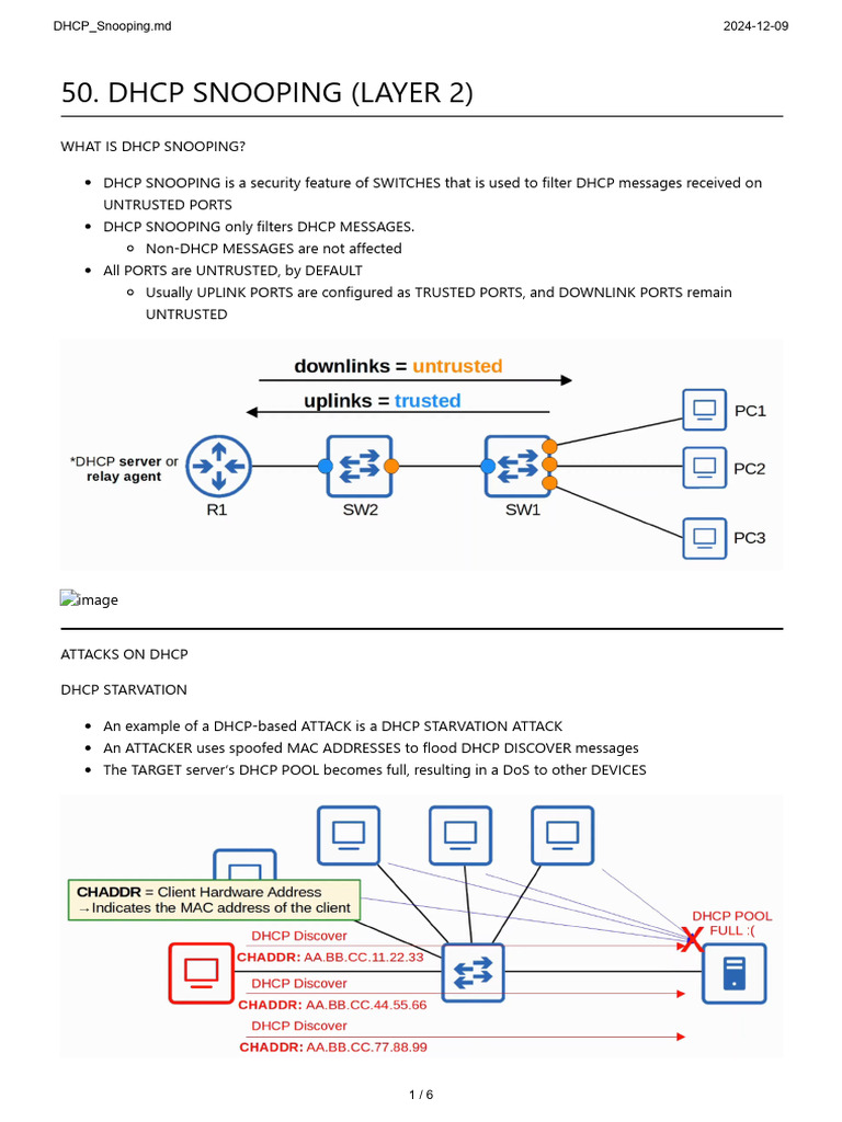 DHCP Snooping | PDF | Data Transmission | Networking Standards
