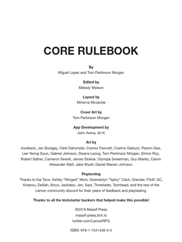 Lancer - Core Book | PDF