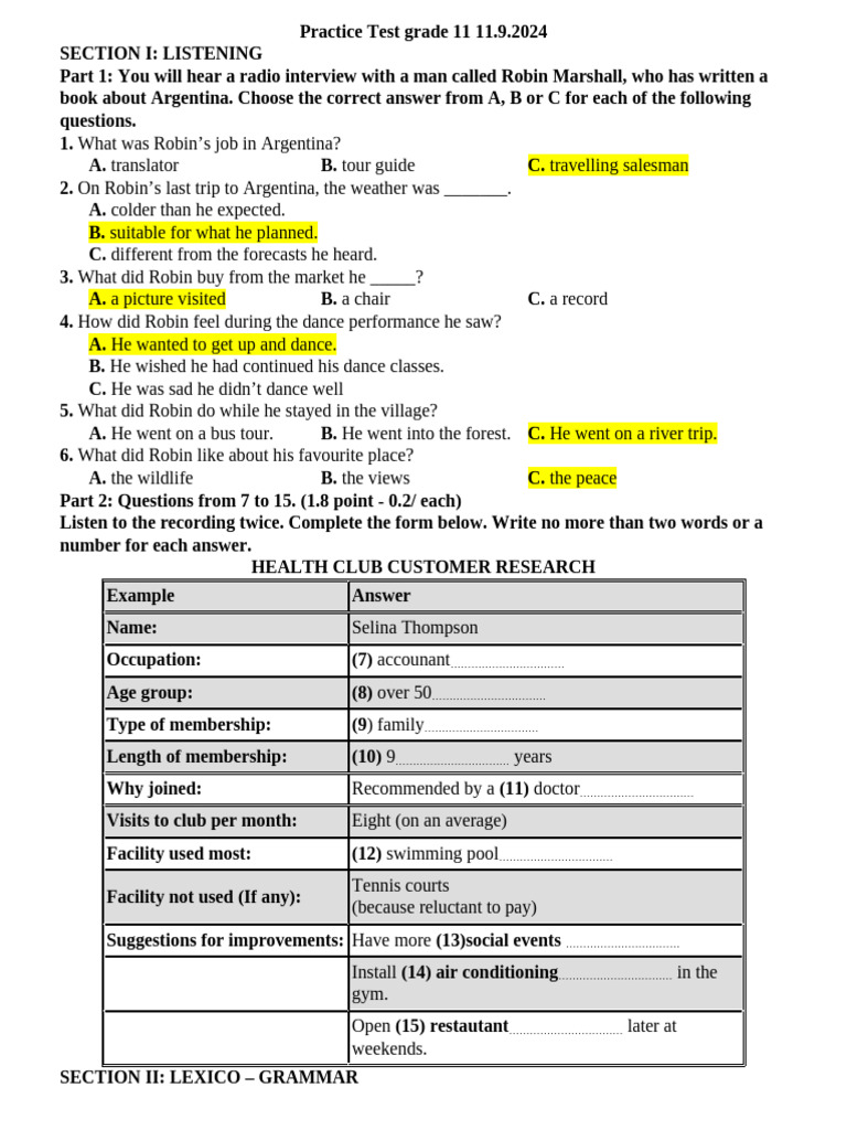 Practice-Test-grade-11-11.9.2024 | PDF | Continent | Plate Tectonics