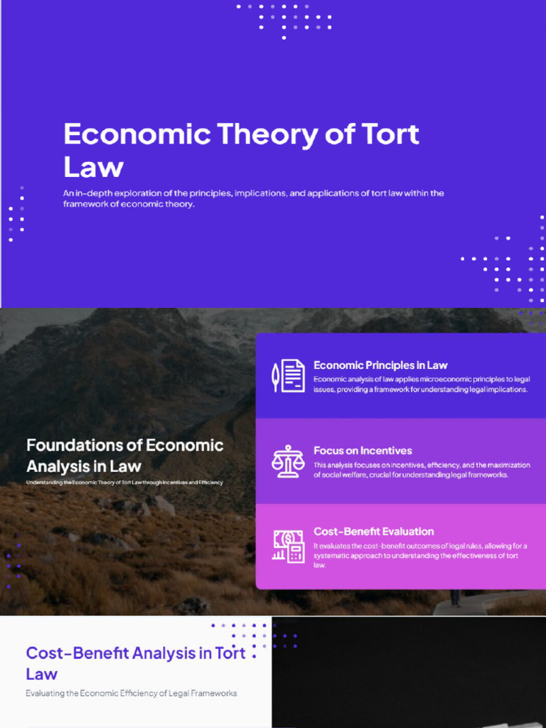 Economic Theory of Tort Law! | PDF