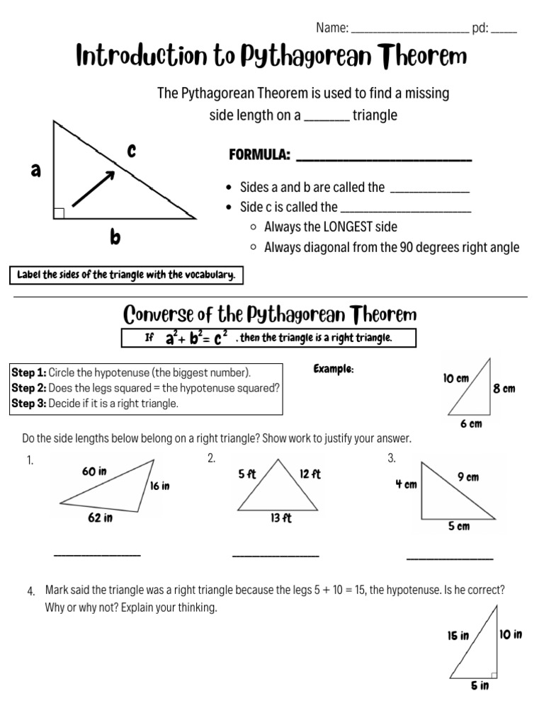 Possible Pythagorean Theorem Notes | PDF | Triangle | Triangle Geometry