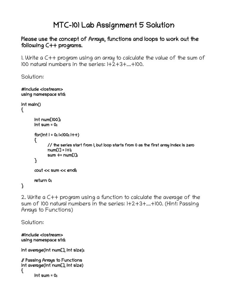 Solution Assignment5 | PDF