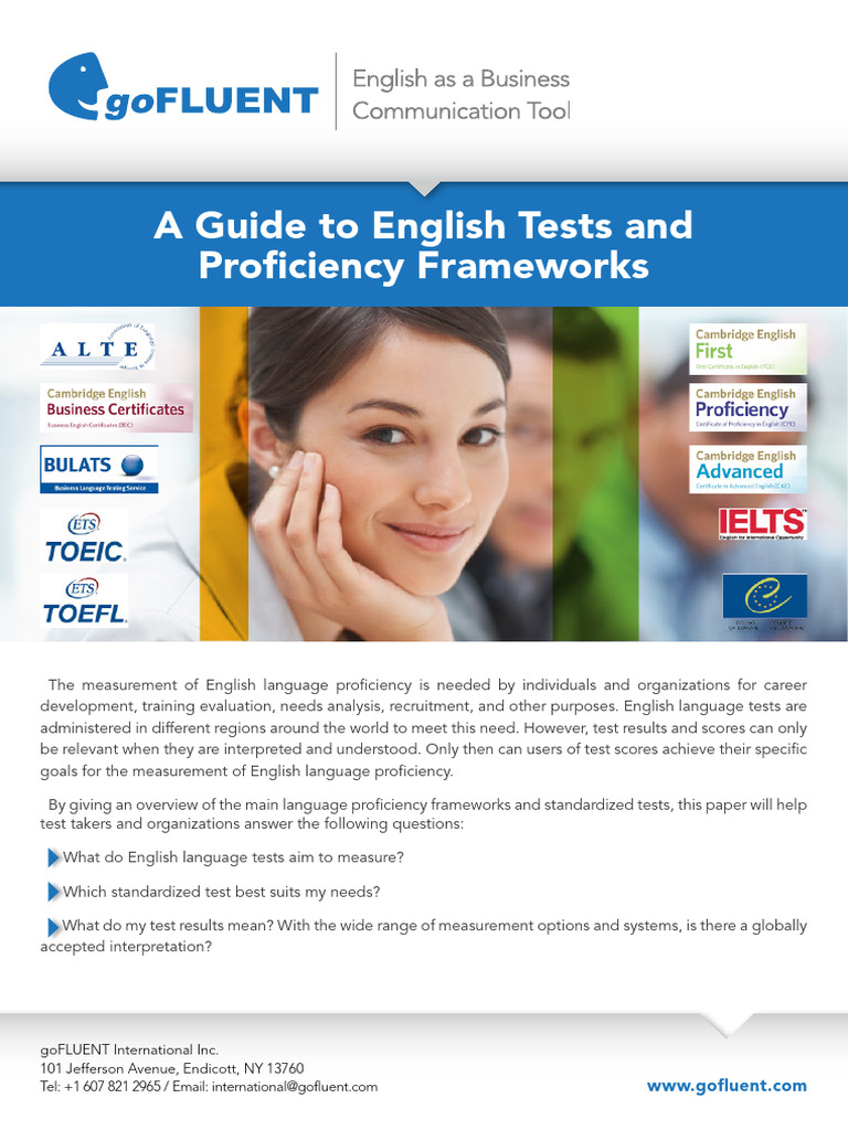 GoFLUENT - A Guide To English Tests and Proficieny Frameworks | PDF ...