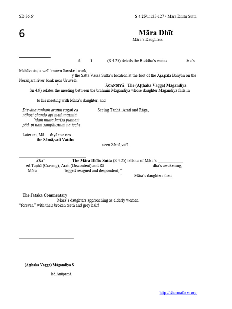 36.6 Mara Dhitu S s4.25 Piya | PDF | Nāstika | Indian Religions