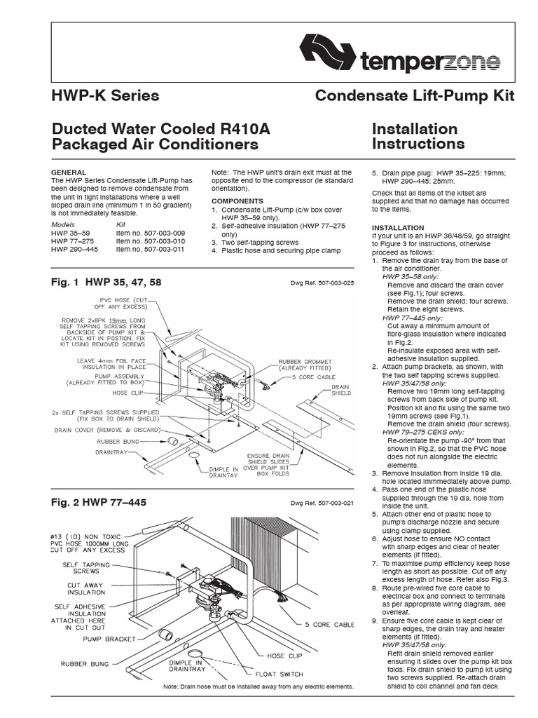 HWP-K Condensate Lift Pump IM 0219 | PDF | Pump | Electrical Wiring