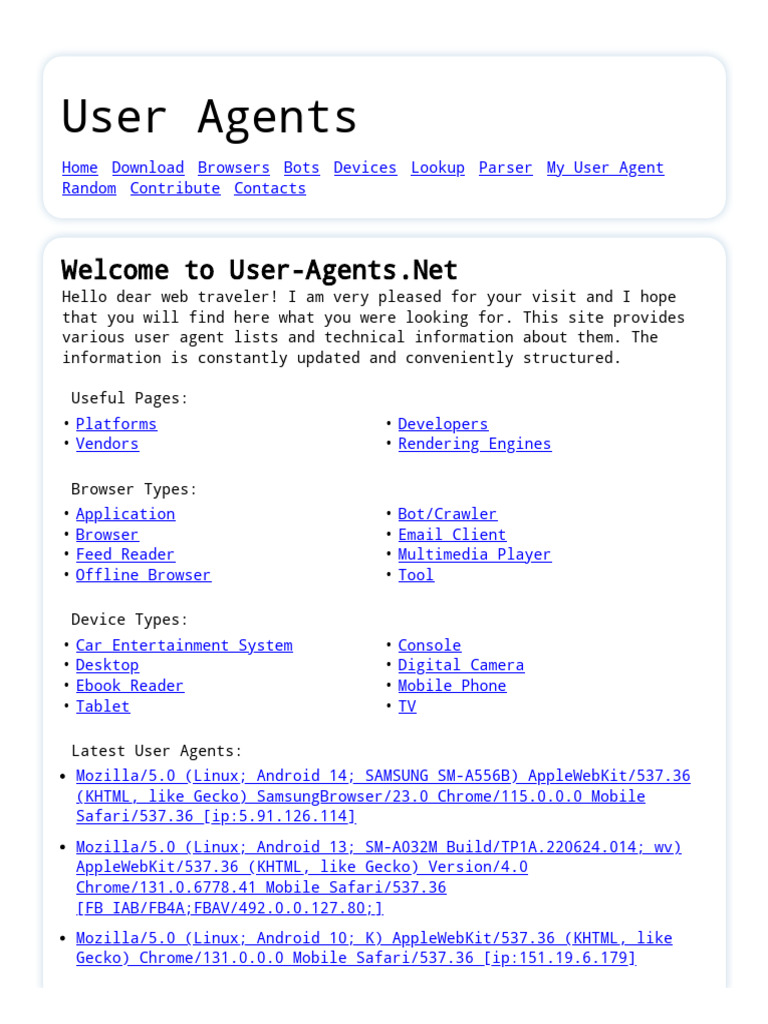 User Agents | PDF User Agents | PDF