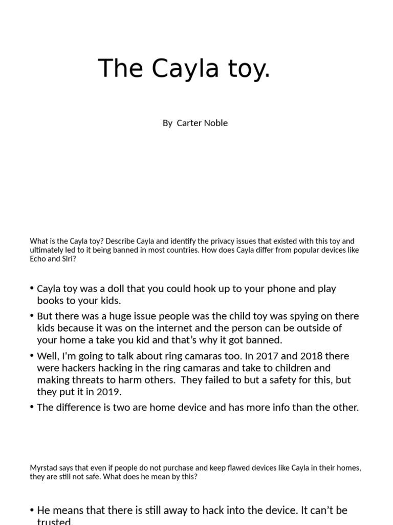 The Cayla toy | PDF | Toys | Computing