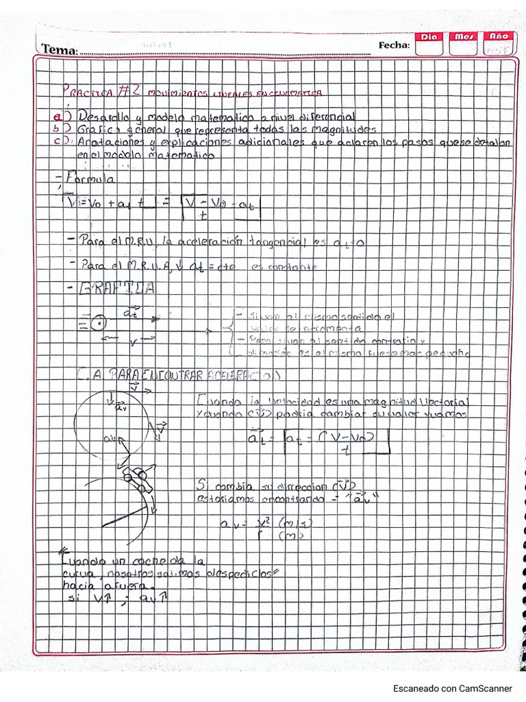 Práctica 2 Cinematica Lineal | PDF