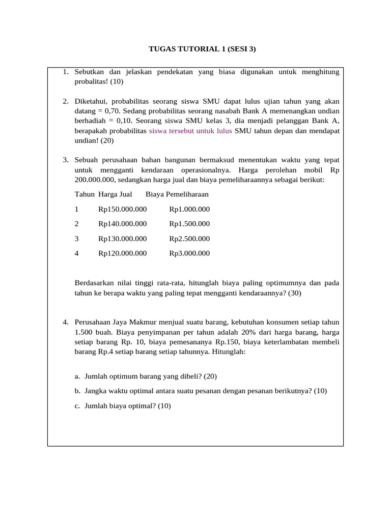 Tugas Tutorial 1-Ekma4413 | PDF