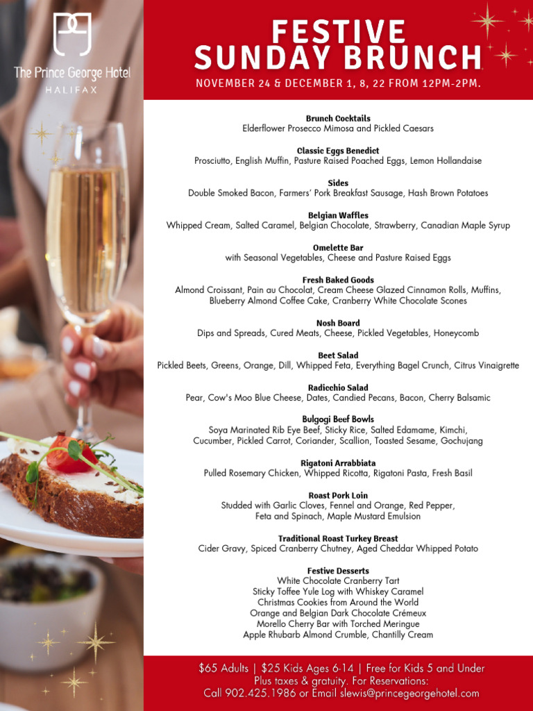 Festive Sunday Brunch Menu 2024 | PDF