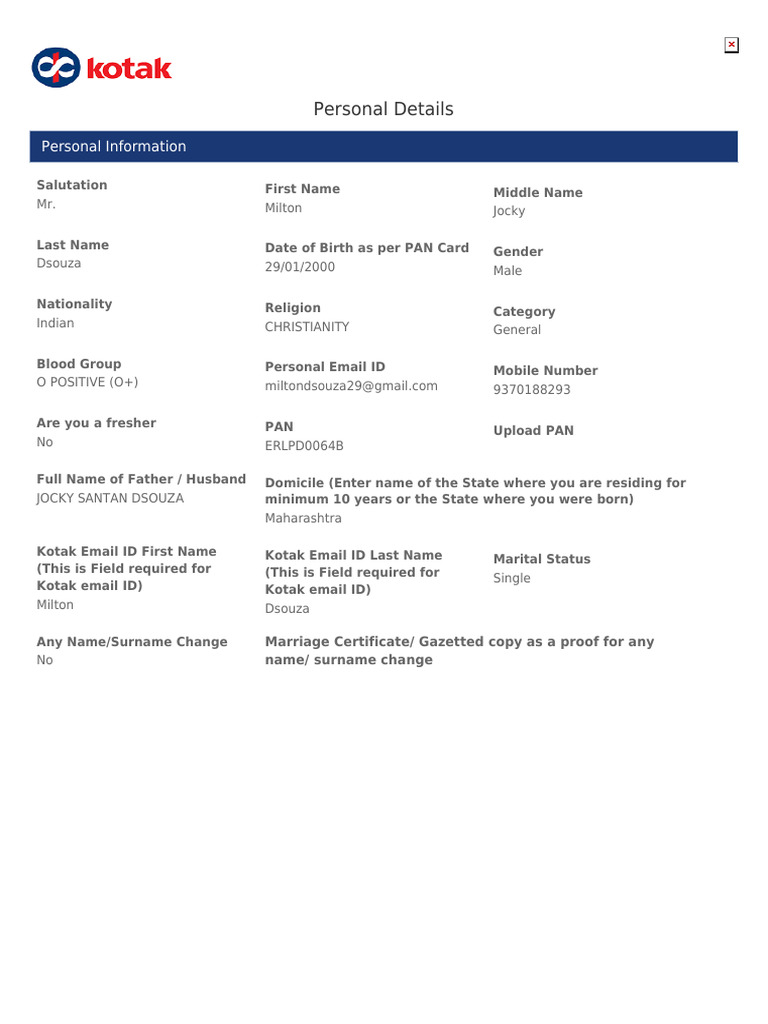 17516062candidate Details Template | PDF | Business