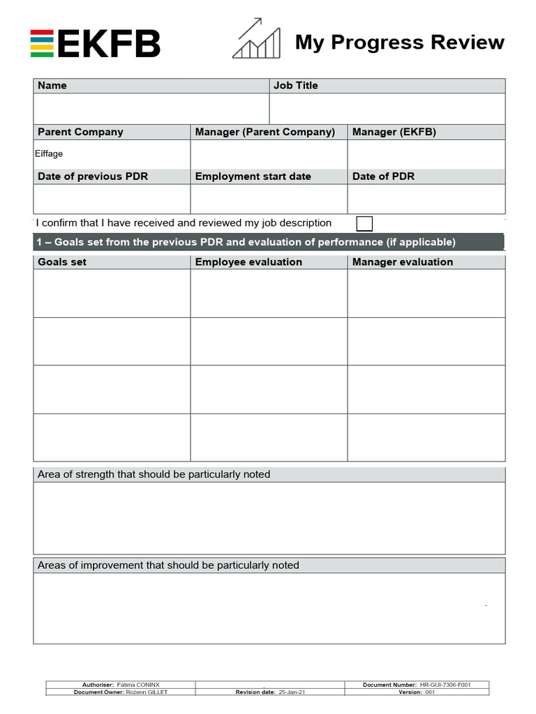 PDR Form HR-GUI-7306-F001 | PDF | Employment | Evaluation