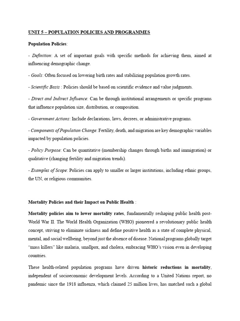 Social Demography - Unit 5 | PDF | Family Planning | Human Migration