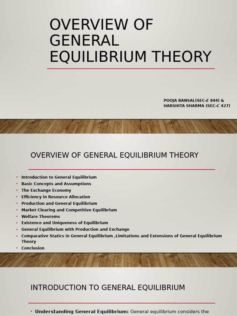 Overview of General Equilibrium Theory | PDF | General Equilibrium Theory | Economic Equilibrium