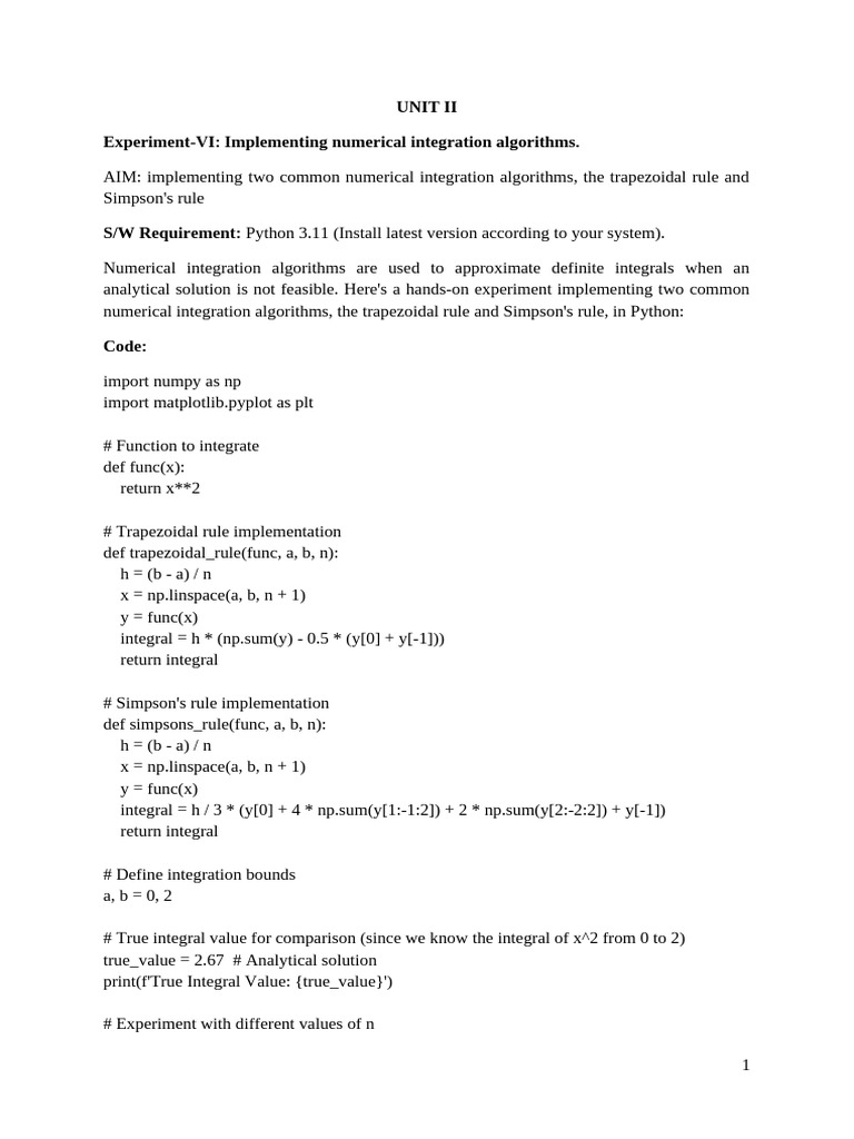 22CSH-259-EXP 2.2 | PDF | Integral | Mathematics