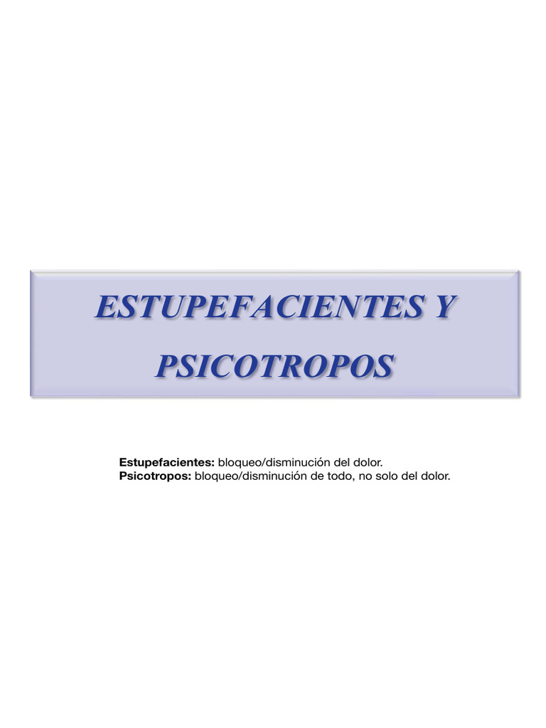 Regulación de Estupefacientes y Psicotrópicos | PDF | Farmacia ...