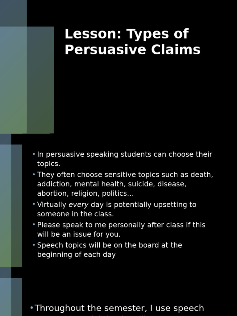 Types of Persuasive Claims FA 2024 - C | PDF