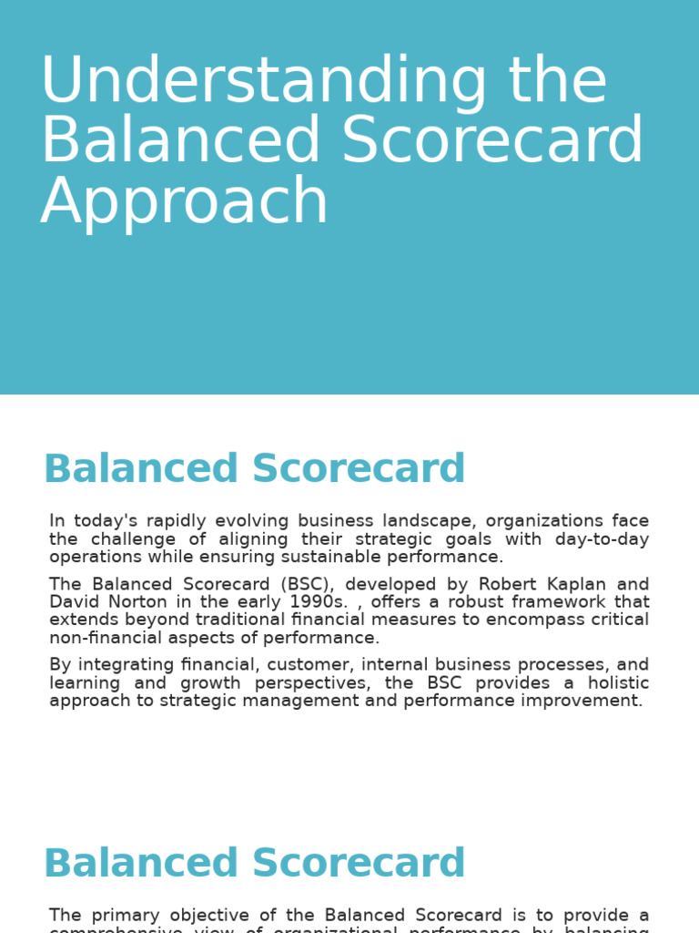 Balanced Scorecard for Business Leaders | PDF | Strategic Management ...