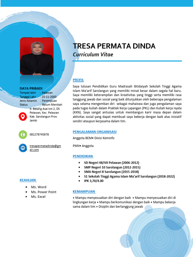 CV (TRESA PERMATA DINDA) | PDF