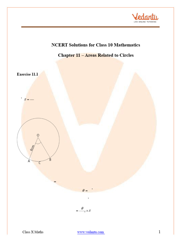 NCERT Solutions for Class 10 Maths Chapter 11 - Areas Related to ...