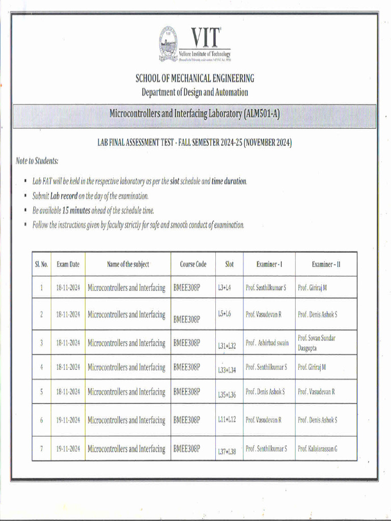 Microcontrollers and Interfacing Lab - LAB FAT_November 2024 | PDF