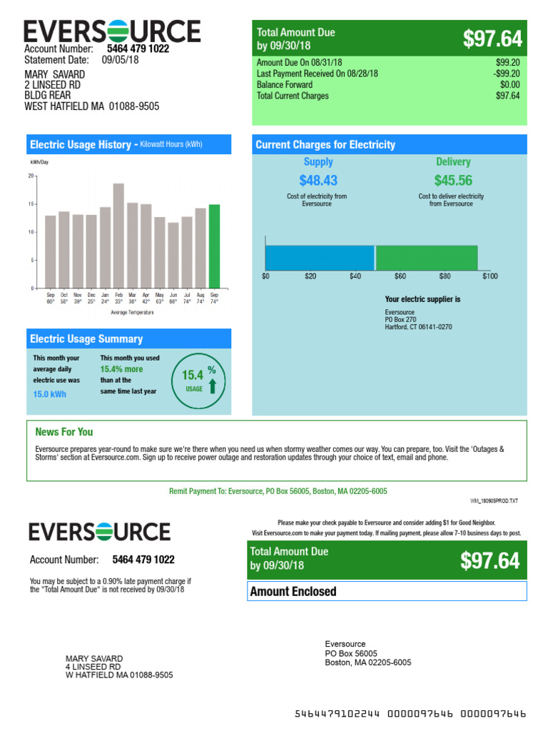 FACTURA MA EVERSOURCE | PDF | Energy Economics | Renewable Energy