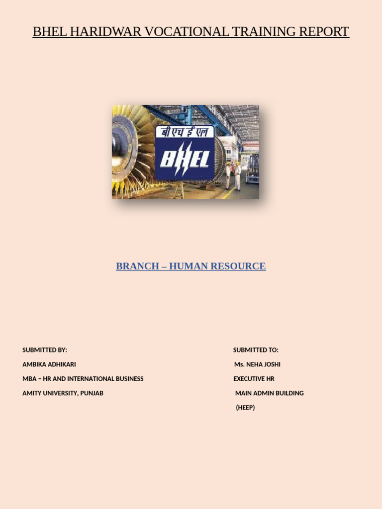 BHEL HR Training Report: Key Insights | PDF | Power Station ...