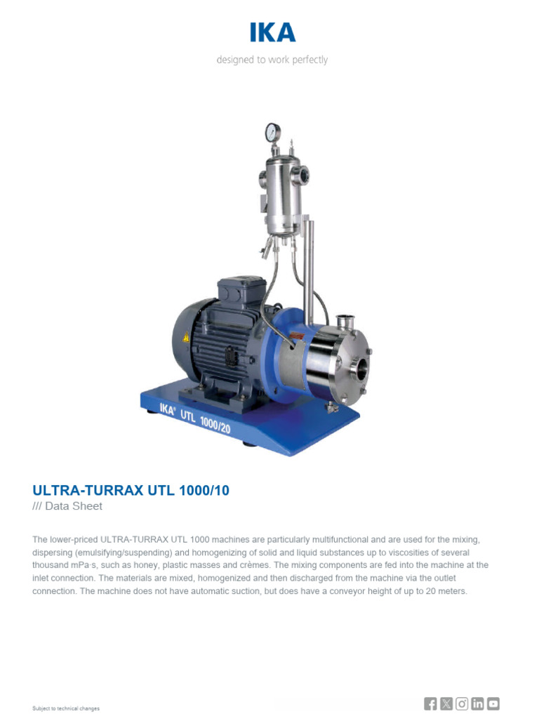 Data_Sheet_ULTRA-TURRAX_UTL_1000-10 | PDF