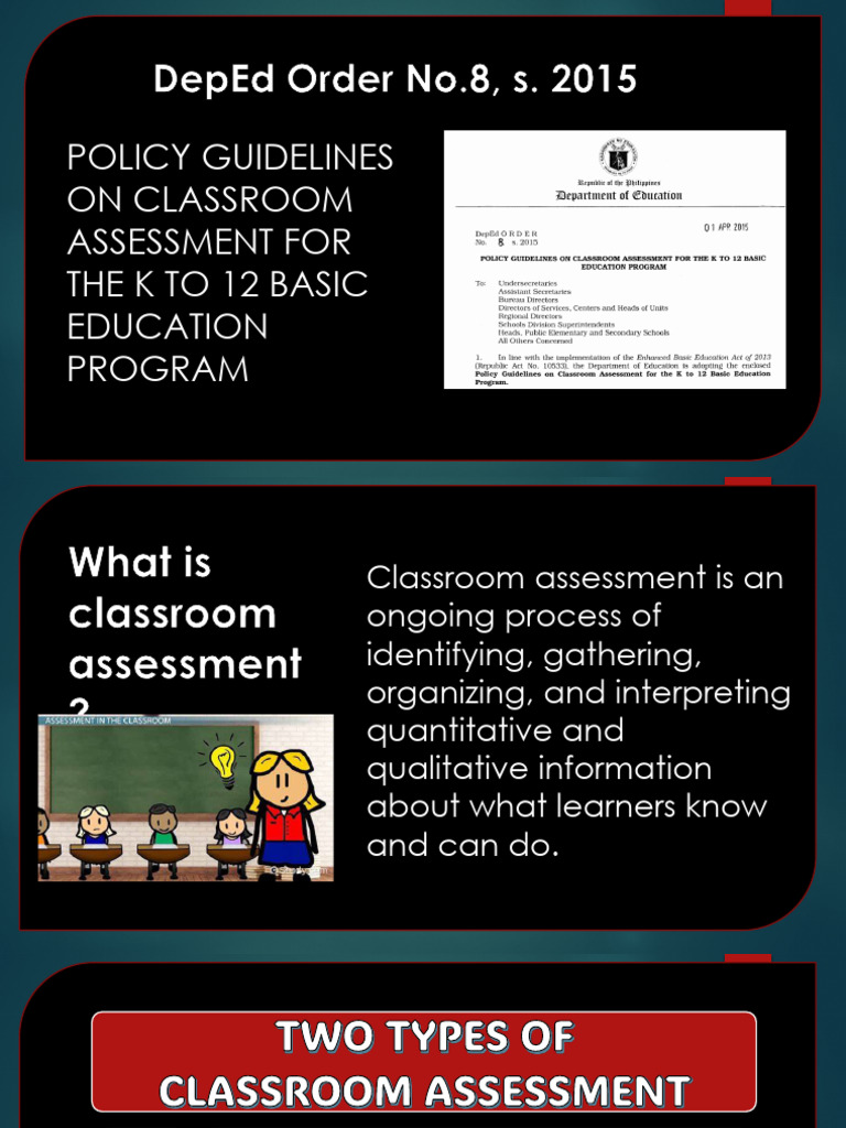 DEPED-ORDER-No8-s2015-CLASSROOM-ASSESSMENT | PDF